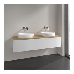 Villeroy & Boch Villeroy und Boch Antao Waschtisch-Unterschrank L39011GF 160x36x50cm, Waschbeckenplattenfarbe honey oak, glossy white lacquer, Mit Beleuchtung