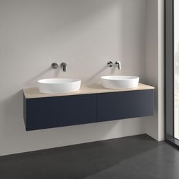 Villeroy & Boch Villeroy und Boch Antao Waschtisch-Unterschrank K39013HG 160x36x50cm, Waschbeckenplattenfarbe botticino, midnight blue matt lacquer