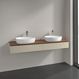 Villeroy & Boch Villeroy und Boch Antao Waschtisch-Unterschrank K17152HJ 160x19x50cm, Hahnlochbohrung, Waschbeckenplattenfarbe warm walnut, silk grey matt lacquer