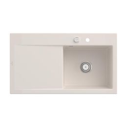Villeroy & Boch Villeroy und Boch Subway Style 50 Einbausp&uuml;le 335102KR rechts, mit Ablaufgarnitur, Excenterbet&auml;tigung, 900 x 510 mm, crema CeramicPlus