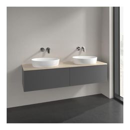 Villeroy & Boch Villeroy und Boch Antao Waschtisch-Unterschrank L39113GK 160x36x50cm, Waschbeckenplattenfarbe botticino, anthracite matt lacquer, Mit Beleuchtung