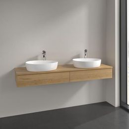 Villeroy & Boch Villeroy und Boch Antao Waschtisch-Unterschrank L17051HN 160x19x50cm, Hahnlochbohrung, Waschbeckenplattenfarbe honey oak, honey oak, Mit Beleuchtung