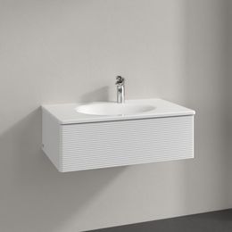 Villeroy & Boch Villeroy und Boch Antao Waschtisch-Unterschrank K01100GF 78,8x25,6x49,6cm, mit Frontstruktur, glossy white lacquer