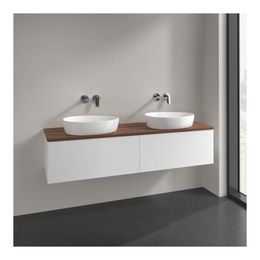 Villeroy & Boch Villeroy und Boch Antao Waschtisch-Unterschrank K39112MT 160x36x50cm, Waschbeckenplattenfarbe warm walnut, white matt lacquer