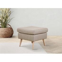 Hocker Home Affaire, B:58cm H:49cm T:58cm, beige, 100% Polyester, Wohnzimmer, Hocker, "Charles", passend zum Sessel "Charles"