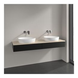 Villeroy & Boch Villeroy und Boch Antao Waschtisch-Unterschrank L17013PD 160x19x50cm, Waschbeckenplattenfarbe botticino, black matt lacquer, Mit Beleuchtung