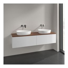 Villeroy & Boch Villeroy und Boch Antao Waschtisch-Unterschrank K39012GF 160x36x50cm, Waschbeckenplattenfarbe warm walnut, glossy white lacquer