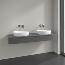 Villeroy & Boch Villeroy und Boch Antao Waschtisch-Unterschrank K17050GK 160x19x50cm, Hahnlochbohrung, Waschbeckenplattenfarbe Lack, anthracite matt lacquer