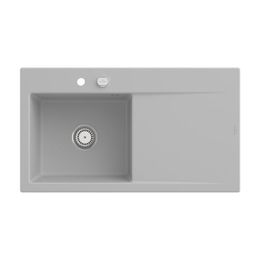 Villeroy & Boch Villeroy und Boch Subway Style 50 Einbausp&uuml;le 335202SM links, mit Ablaufgarnitur, 900 x 510 mm, Excenterbet&auml;tigung, steam CeramicPlus