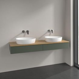 Villeroy & Boch Villeroy und Boch Antao Waschtisch-Unterschrank K17111HL 160x19x50cm, Waschbeckenplattenfarbe honey oak, leaf green matt lacquer