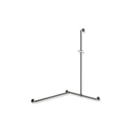 HEWI System 900 Duschhandlauf 900.35.33760DD 1250 x 765 x 965 mm, pulverbeschichtet dunkelgrau tiefmatt/chrom, Ausf&uuml;hrung links