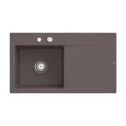 Villeroy & Boch Villeroy und Boch Subway Style 50 Einbausp&uuml;le 335202TR links, mit Ablaufgarnitur, 900 x 510 mm, Excenterbet&auml;tigung, timber CeramicPlus