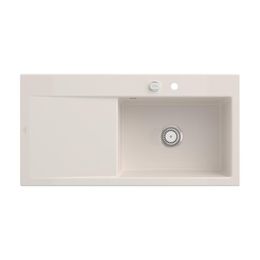 Villeroy & Boch Villeroy und Boch Subway Style 60 Sp&uuml;le 336102KR rechts, mit Ablaufgarnitur, Excenterbet&auml;tigung, 1000 x 510 mm, crema CeramicPlus