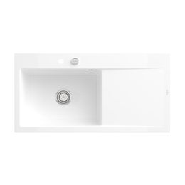 Villeroy & Boch Villeroy und Boch Subway Style 60 Einbausp&uuml;le 336202KG Becken links, Ablaufgarnitur mit Excenterbet&auml;tigung, 1000 x 510 mm, Snow White