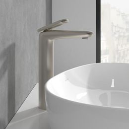 Villeroy & Boch Villeroy und Boch Antao Zweiloch-Waschtischarmatur TVW11100500064 erh&ouml;ht, mit Push-Open-Ablaufgarnitur, brushed nickel black
