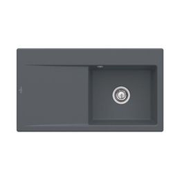 Villeroy & Boch Villeroy und Boch Subway Style 50 Einbausp&uuml;le 335100i4 Sp&uuml;lbecken rechts, 900 x 510 mm, graphit CeramicPlus