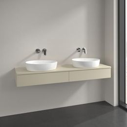 Villeroy & Boch Villeroy und Boch Antao Waschtisch-Unterschrank K17050HJ 160x19x50cm, Hahnlochbohrung, Waschbeckenplattenfarbe Lack, silk grey matt lacquer