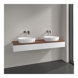 Villeroy & Boch Villeroy und Boch Antao Waschtisch-Unterschrank K17112MT 160x19x50cm, Waschbeckenplattenfarbe warm walnut, white matt lacquer