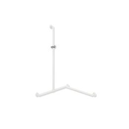 HEWI System 900 Duschhandlauf 900.35.33060WD 1250 x 765 x 765 mm, pulverbeschichtet wei&szlig; tiefmatt/chrom, Ausf&uuml;hrung rechts