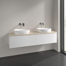 Villeroy & Boch Villeroy und Boch Antao Waschtisch-Unterschrank L39013MT 160x36x50cm, Waschbeckenplattenfarbe botticino, white matt lacquer, Mit Beleuchtung