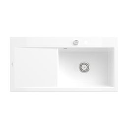 Villeroy & Boch Villeroy und Boch Subway Style 60 Sp&uuml;le 336102R1 rechts, mit Ablaufgarnitur, Excenterbet&auml;tigung, 1000 x 510 mm, wei&szlig; alpin CeramicPlus