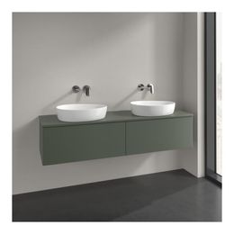 Villeroy & Boch Villeroy und Boch Antao Waschtisch-Unterschrank L39010HL 160x36x50cm, Waschbeckenplattenfarbe Lack, leaf green matt lacquer, Mit Beleuchtung