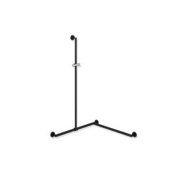 HEWI System 900 Duschhandlauf 900.35.33660JK 1250 x 765 x 965 mm, pulverbeschichtet schwarz tiefmatt/chrom, Ausf&uuml;hrung rechts