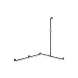 HEWI System 900 Duschhandlauf 900.35.33960DD 1250 x 965 x 1185 mm, pulverbeschichtet dunkelgrau tiefmatt/chrom, Ausf&uuml;hrung links