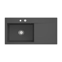 Villeroy & Boch Villeroy und Boch Subway Style 60 Einbausp&uuml;le 336202i4 Becken links, Ablaufgarnitur mit Excenterbet&auml;tigung, 1000 x 510 mm, Graphite