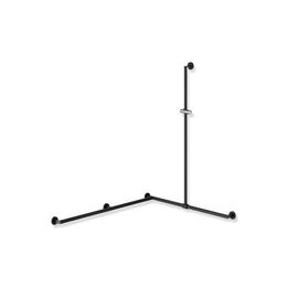 HEWI System 900 Duschhandlauf 900.35.33960JK 1250 x 965 x 1185 mm, pulverbeschichtet schwarz tiefmatt/chrom, Ausf&uuml;hrung links