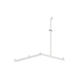 HEWI System 900 Duschhandlauf 900.35.33960WD 1250 x 965 x 1185 mm, pulverbeschichtet wei&szlig; tiefmatt/chrom, Ausf&uuml;hrung links