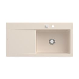 Villeroy & Boch Villeroy und Boch Subway Style 60 Sp&uuml;le 336102FU rechts, mit Ablaufgarnitur, Excenterbet&auml;tigung, 1000 x 510 mm, ivory CeramicPlus