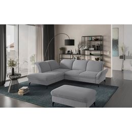 Sit & More Ecksofa SIT & MORE, B:288cm H:88cm T:242cm, grau, 100% Polyester, Wohnzimmer, Sofas, "Leandro L-Form", Wahlweise mit Bett-, Kopfteil - und