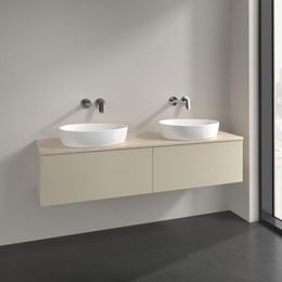 Villeroy & Boch Villeroy und Boch Antao Waschtisch-Unterschrank L39013HJ 160x36x50cm, Waschbeckenplattenfarbe botticino, silk grey matt lacquer, Mit Beleuchtung