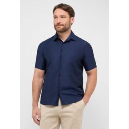 Eterna Herren Kurzarmhemd "COMFORT FIT"midnight, Gr. 48, Twill, 59% Baumwolle, 41% Leinen, Hemden, EASY IRON (b&uuml;gelleicht)