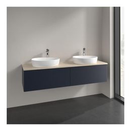 Villeroy & Boch Villeroy und Boch Antao Waschtisch-Unterschrank K39153HG 160x36x50cm, Hahnlochbohrung, Waschbeckenplattenfarbe botticino, midnight blue matt lacquer