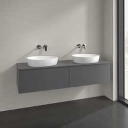 Villeroy & Boch Villeroy und Boch Antao Waschtisch-Unterschrank K39050GK 160x36x50cm, Hahnlochbohrung, Waschbeckenplattenfarbe Lack, anthracite matt lacquer