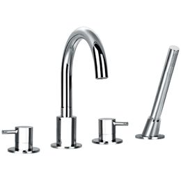 Wannenarmatur Ottofond, B:24cm H:15cm T:22,5cm, grau, Messing, Armaturen, "Q10000", schwenkbarer Wanneeinlauf