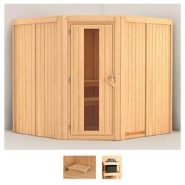 Karibu Sauna "Jarin", ohne Ofen, (ohne Ofen), beige, Saunen, ohne Ofen
