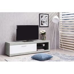 Lowboard Home Affaire, B:160cm H:45cm T:34cm, grau, Spanplatte, Wohnzimmer, Sideboards, "Remo TV-Kommode, Breite 160 cm, H&ouml;he 45 cm, offenes Fach mit