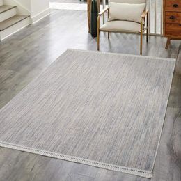 Teppich Carpet City, B:160cm H:11mm L:230cm, grau, Obermaterial: 100% Polyester, Wohnzimmer, Teppiche, "CLASICO 0052", L&auml;ufer, Kurzflor,