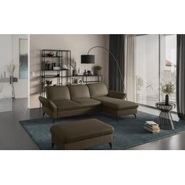 Sit & More Ecksofa SIT & MORE, B:267cm H:88cm T:200cm, gr&uuml;n, 100% Polyester, Wohnzimmer, Sofas, "Leandro L-Form", Wahlweise mit Bett-, Kopfteil - und