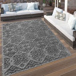 Teppich Paco Home, B:60cm H:10mm L:100cm, grau, Polypropylen (PP), Wohnzimmer, Teppiche, "Stilo 865", Hoch-Tief Effekt, Ornamente, auch als L&auml;ufer,