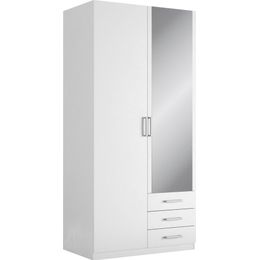 Kleiderschrank Priess, B:94cm H:193cm T:56cm, wei&szlig;, Holzwerkstoff, Schlafzimmer, Schr&auml;nke, "Amsterdam", mit oder ohne LED-Beleuchtung