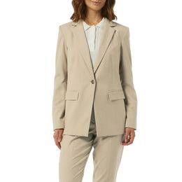 comma, COMMA Damen Longblazer, braun, Gr. 42, unifarben, Obermaterial: 69% Polyester, 29% Viskose, 2% Elasthan. Futter: 100% Polyester, Blazer, mit V-