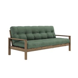Schlafsofa Karup Design, B:205cm H:79cm T:95cm, gr&uuml;n, Matratzenmaterialzusammensetzung: Futonmatratze mit Knopfheftung, H&ouml;he 14 cm, aus recyceleten