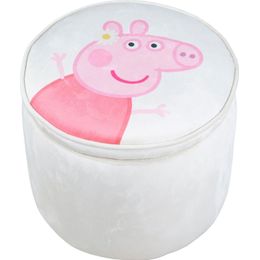Roba Kinder Kinderhocker "Peppa Pig, rund", B/H/T: 33cm x 27cm x 33cm, grau, B:33cm H:27cm T:33cm, Hocker