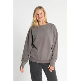 Zhrill Damen Sweatshirt "ZHMINSA", schwarz, Gr. L, unifarben, Sweatware, Obermaterial: 100% Baumwolle, Sweatshirts, mit Print auf dem R&uuml;cken