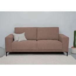 2-Sitzer OTTO HOME, B:164cm H:85cm T:88cm, braun, 90% PES, 10% NY, Sofas, "Xander", Breite 164 cm, Webstoff, Soft-Touch Chenille, schwarze Metallf&uuml;&szlig;e