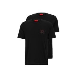Hugo Herren T-Shirt "T-Shirt Dimento 2er Pack", schwarz, Gr. L, Obermaterial: 100% Baumwolle CO., Shirts